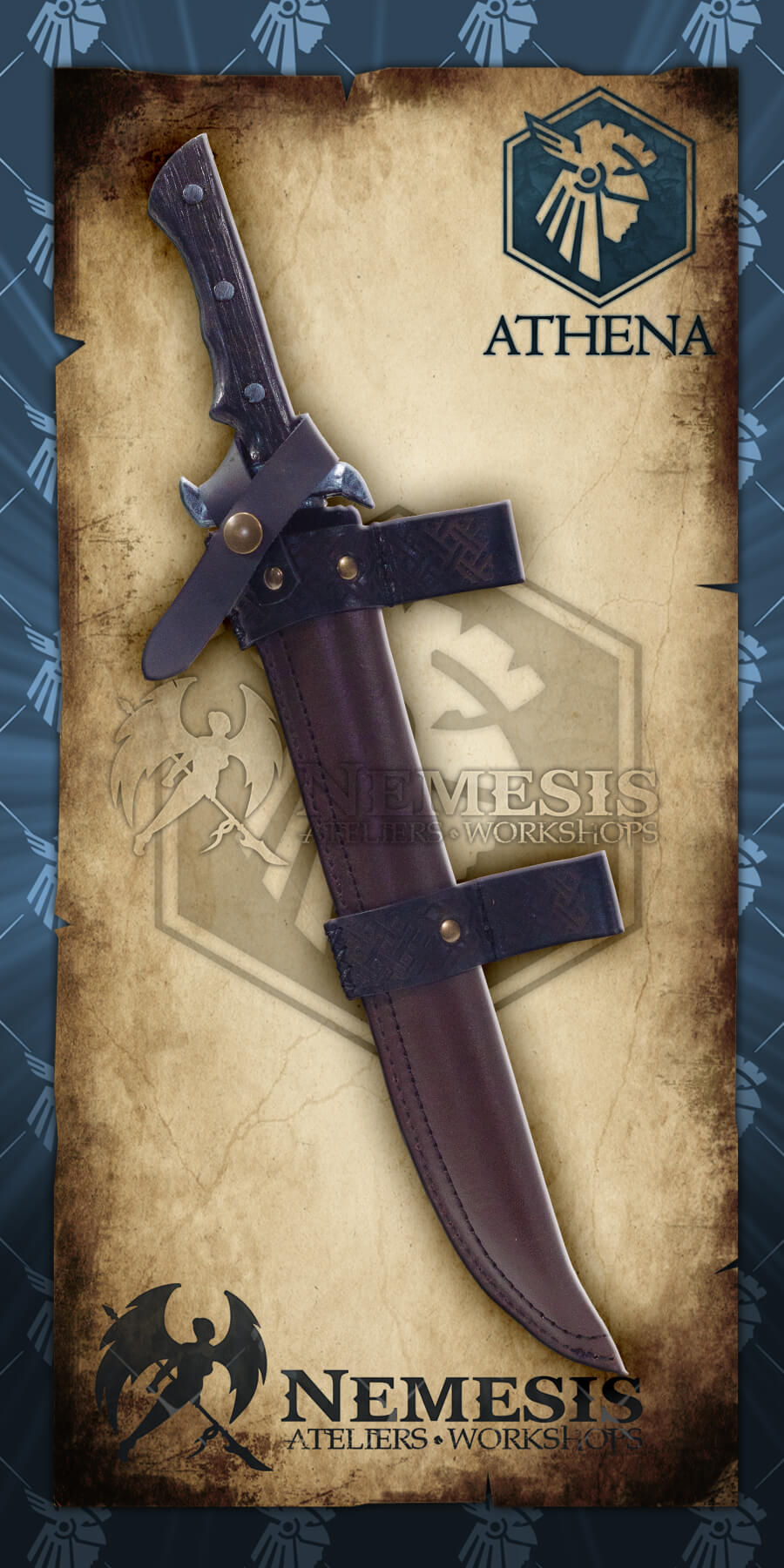 Scabbard - Nemesis Ranger's Knife, Les Artisans d'Azure | LARP Box